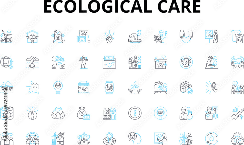 Ecological care linear icons set. Biodiversity, Conservation ...