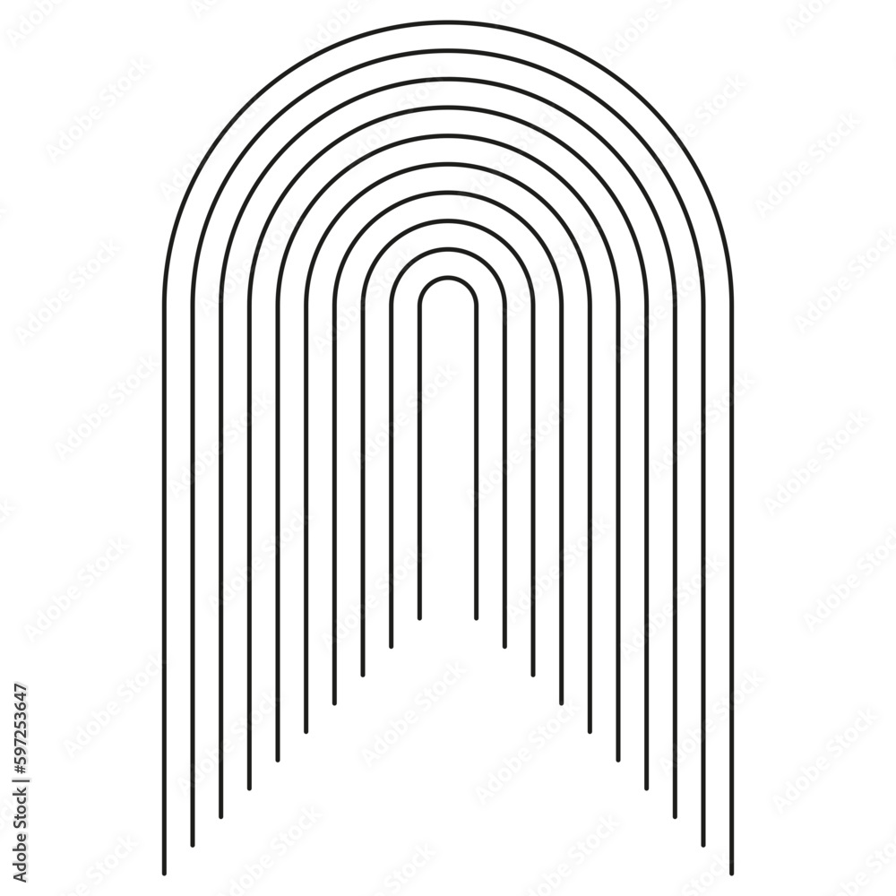 Boho frame arch vector illustration modern minimalistic retro aesthetic ...