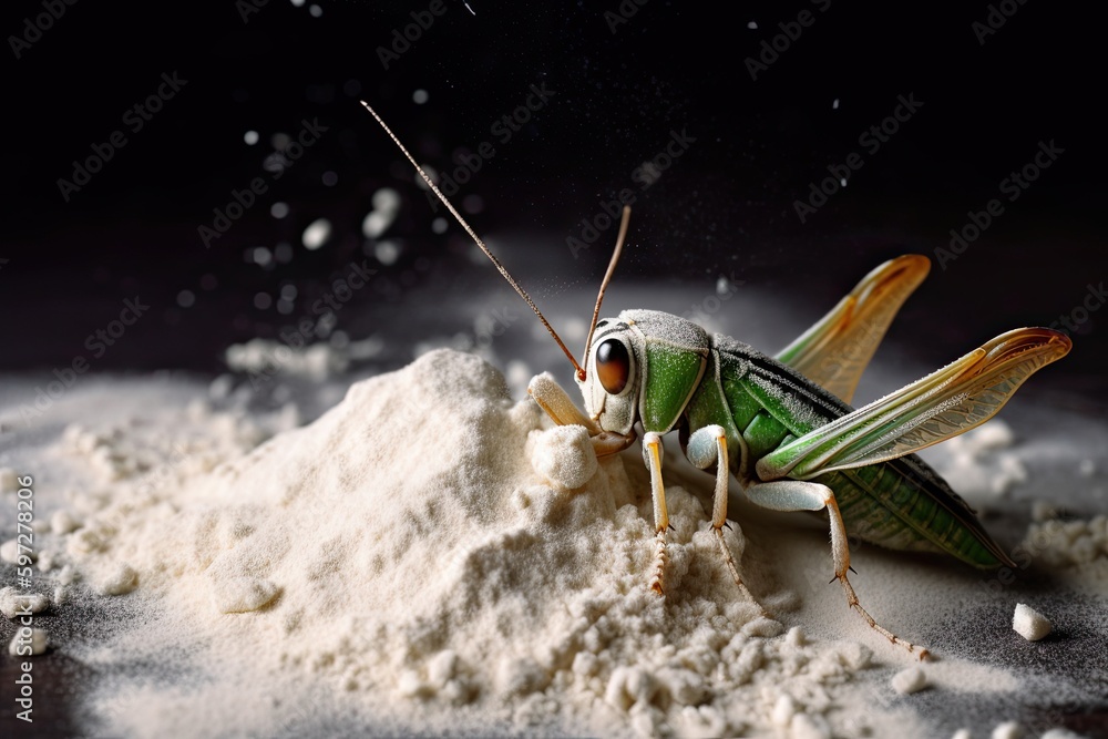 Sustainable Nourishment: An Abstract Fictional Grasshopper Amidst ...