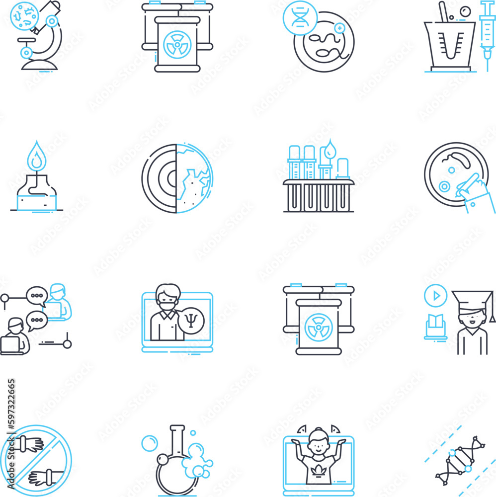 Physical examination linear icons set. Assessment, Inspection ...