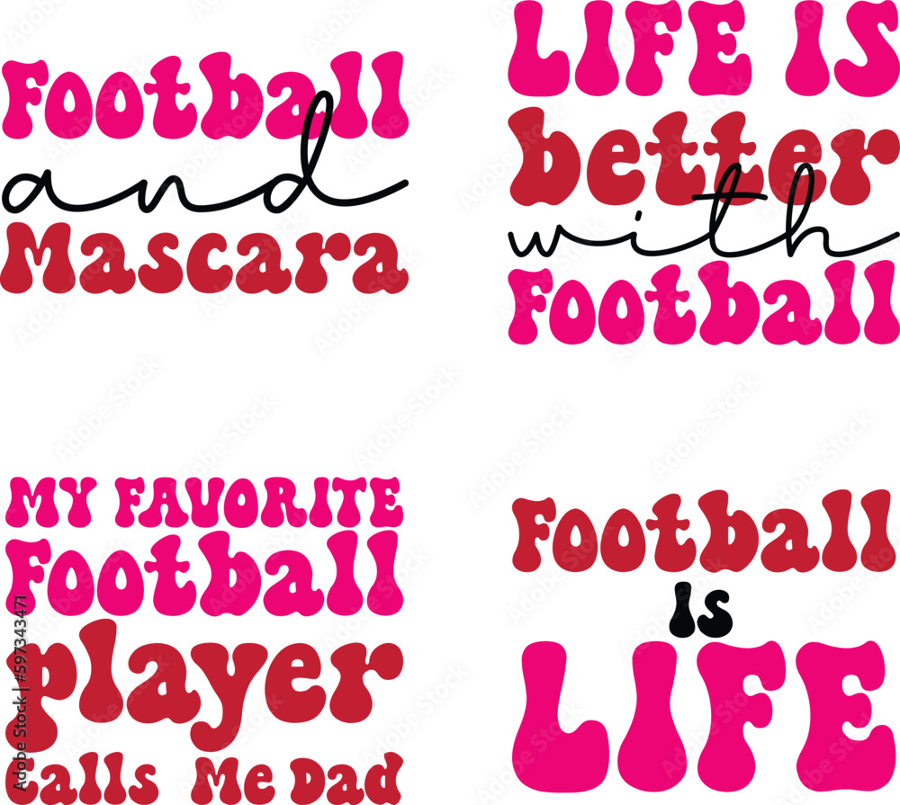 Football Svg Bundle And Retro Svg Stock Vector | Adobe Stock
