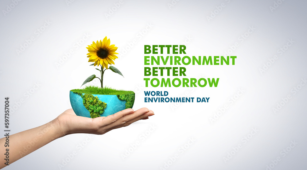 Stock-Foto „World environment day 2023 3d concept background. Ecology ...