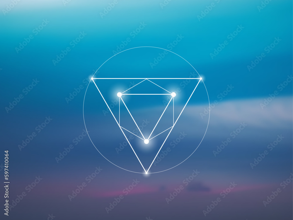 Sacred geometry spiritual new age futuristic illustration with ...