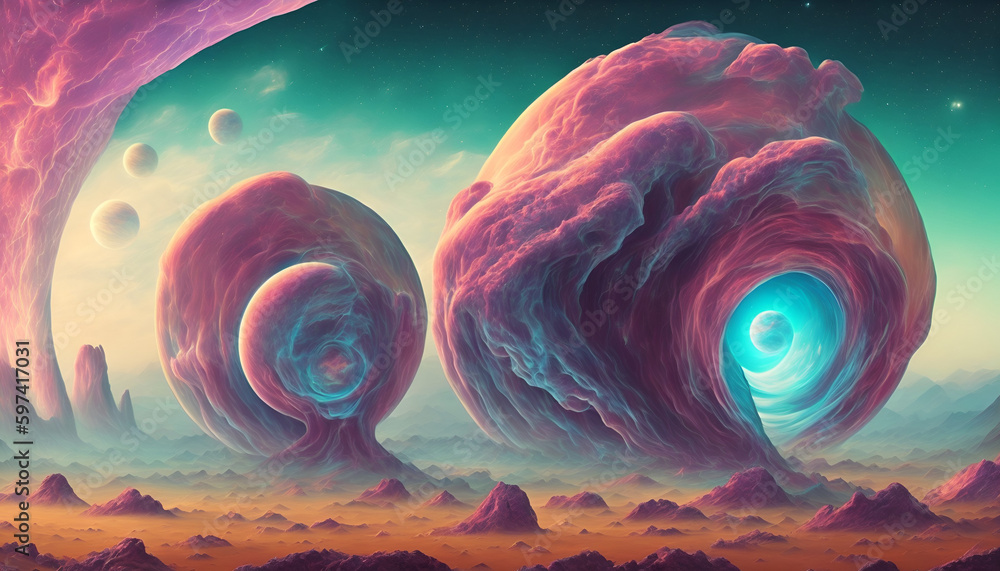 Surrealism glowing colors background, astrology, numerology, dreamy ...