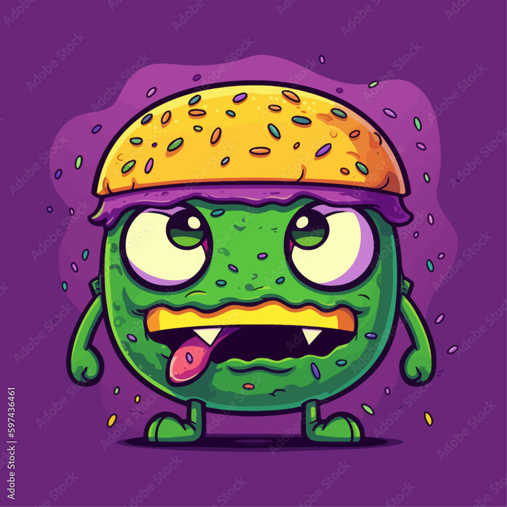 Cartoon hamburger mascot icon clip art vector illustration collection ...