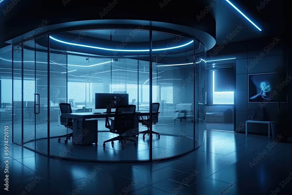 office background for zoom call, unreal engine, octane render, black ...