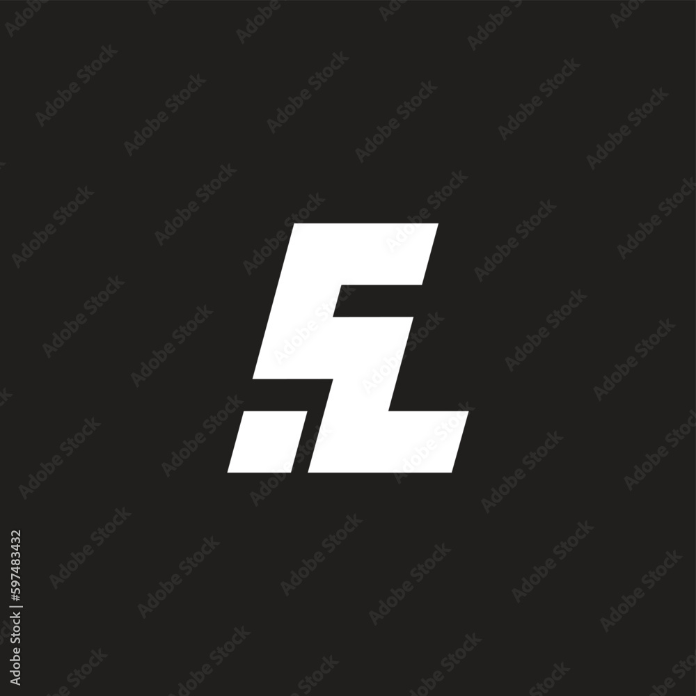 letter sl simple geometric dot line logo vector Stock Vector | Adobe Stock