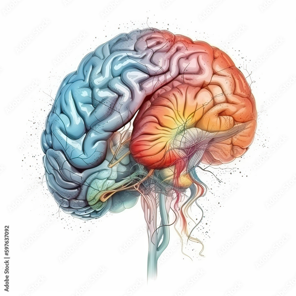 human brain anatomy Stock Illustration | Adobe Stock