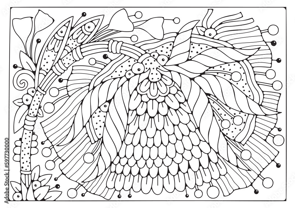 Floral background for coloring, coloring page for children and adults ...
