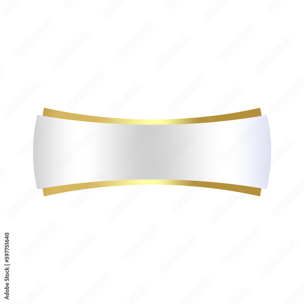 silver banner curve and gold border Stock Illustration | Adobe Stock