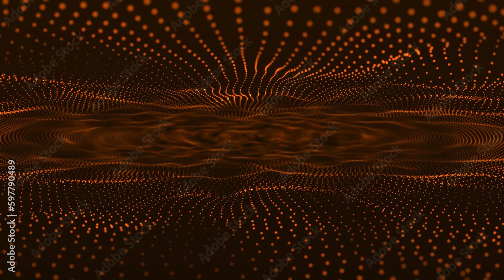 Futuristic science infographic. Vector illustration. Trapcode Form Glowing Dots Background. Red ...