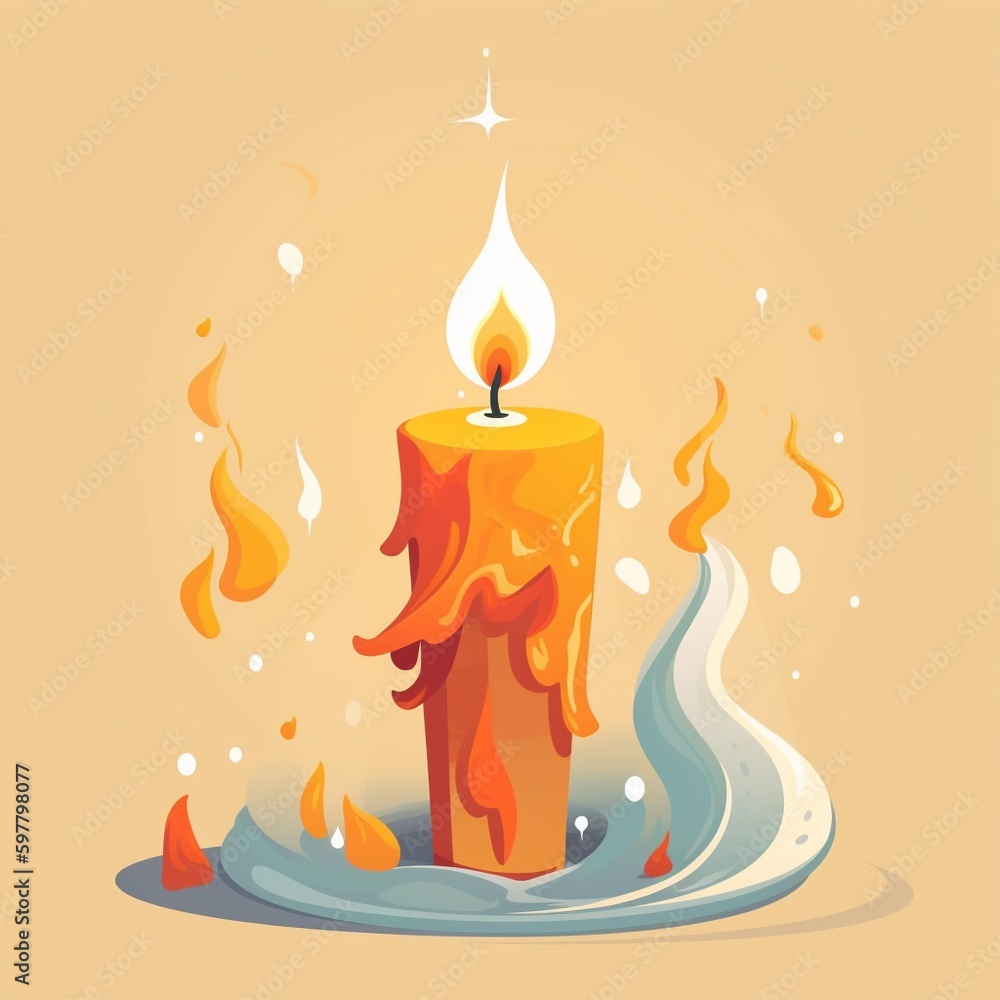 Cartoon baptismal candle with flame and significance Generative AI ...
