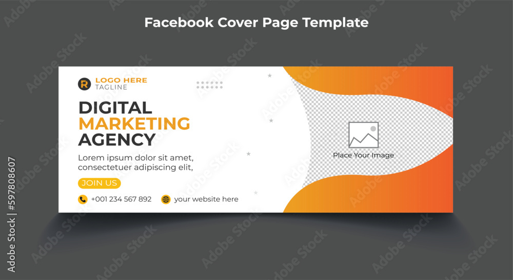 Facebook cover page design template. Stock Vector | Adobe Stock