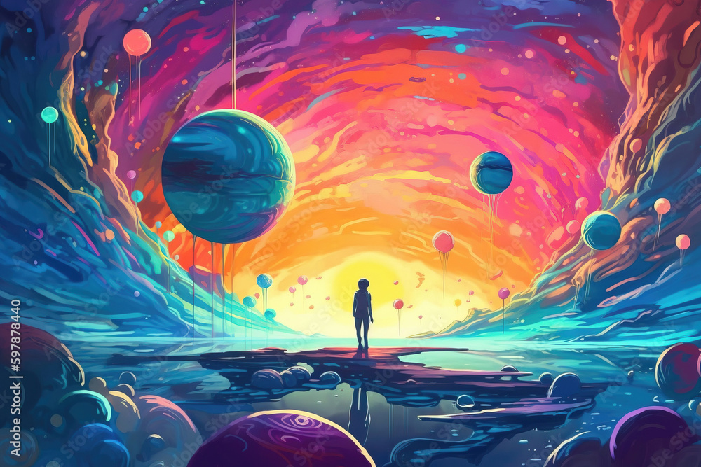 ภาพประกอบ Stock Cartoon kid space explorer. sketch art for artist ...