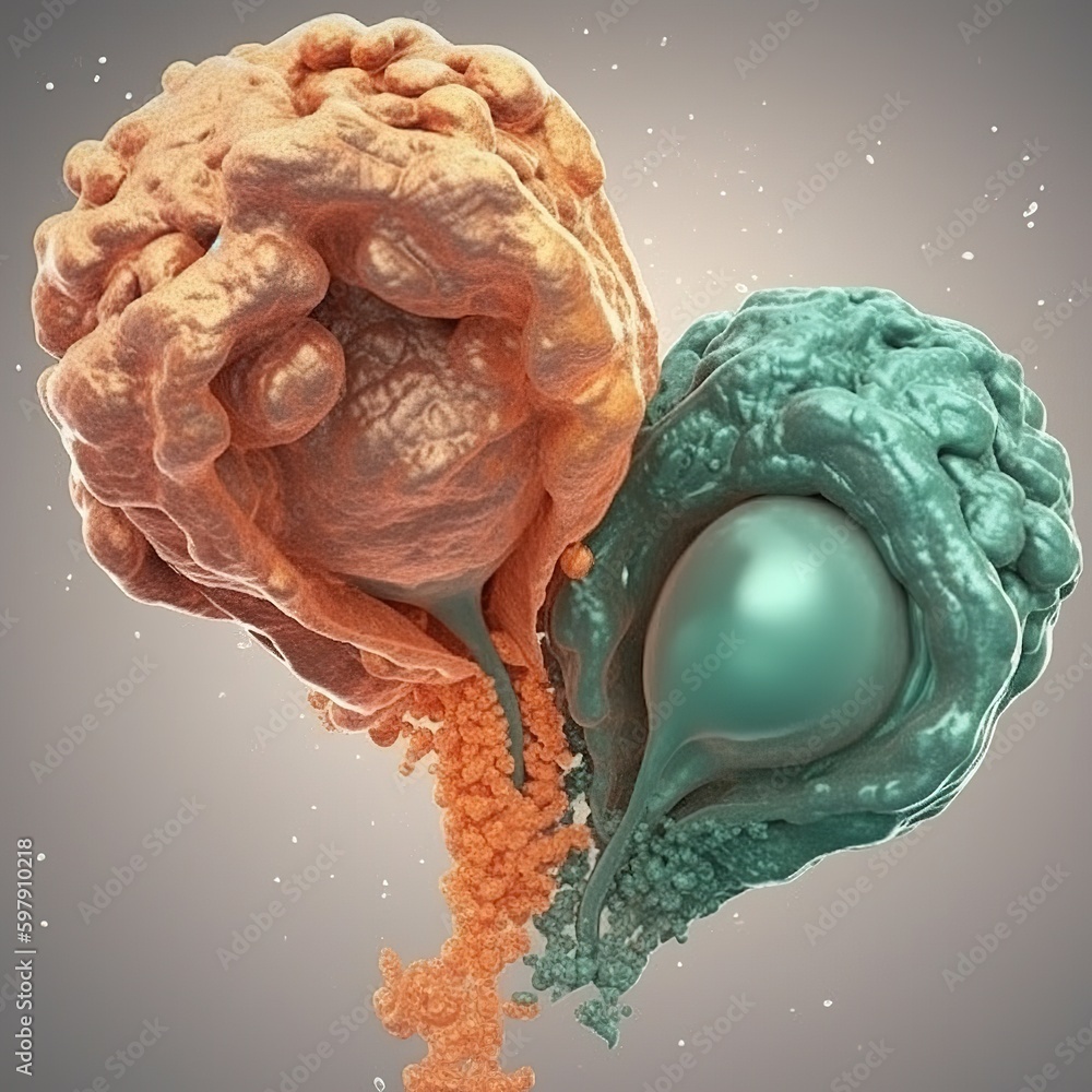Polycystic ovary syndrome, with a normal ovary and an enlarged ovary ...
