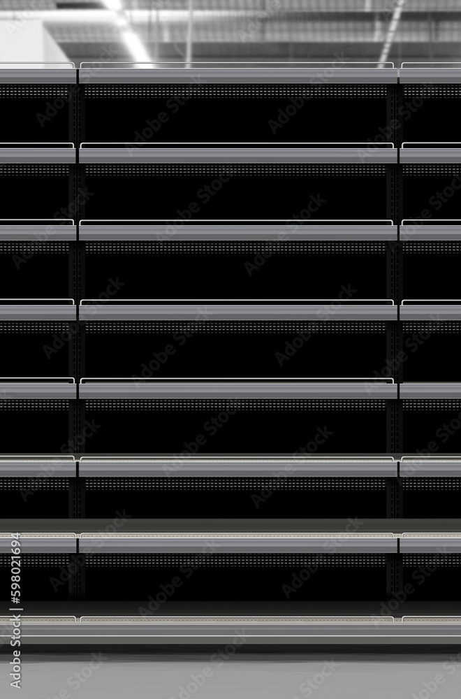 Empty Shelf at supermarket illustration Different shelf levels for new ...