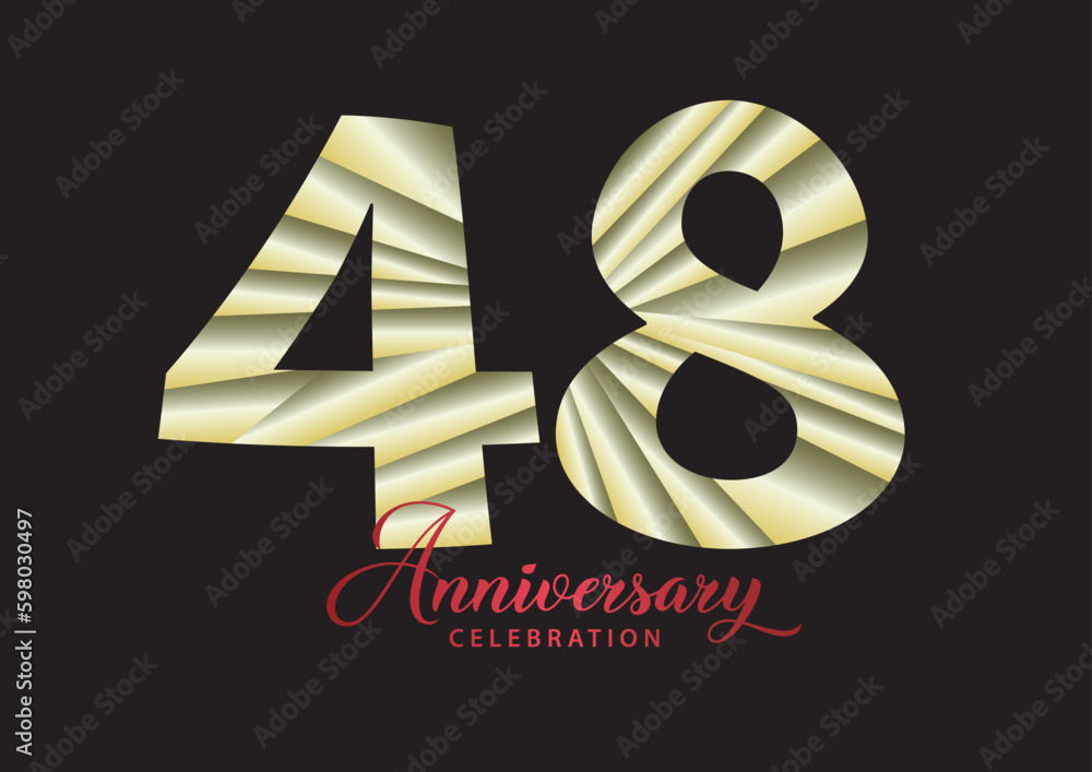 48 year anniversary celebration logotype vector, 48 number design, 48th ...