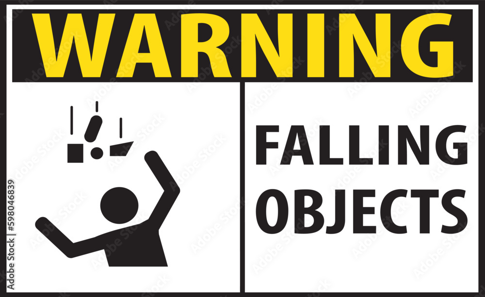 Falling Objects Danger Warning Industrial Safety Sign Vector Eps Stock Vector Adobe Stock