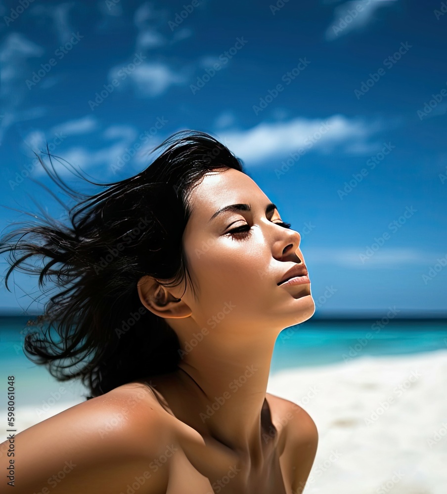 Latina Beach Bliss: AI Captures the Radiant Joy of a Gorgeous Latina ...