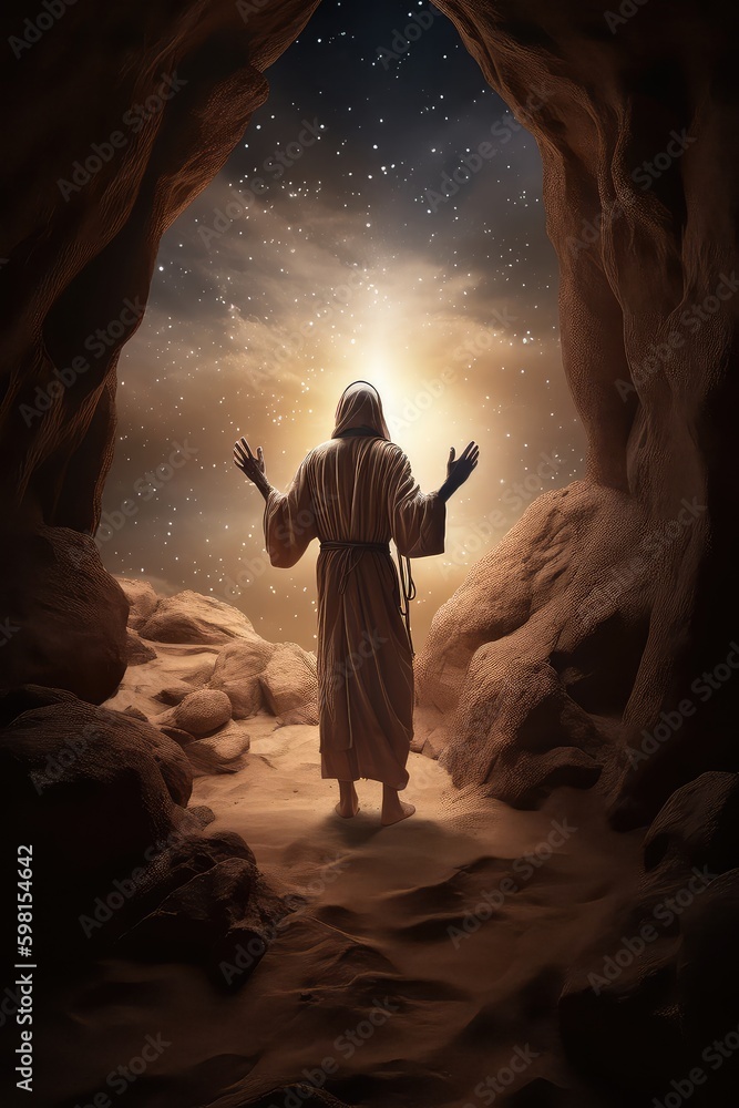 Ilustración de Stock Jesus after the resurrection, Jesus is risen bible ...