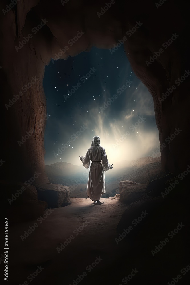 Stock-Illustration „Jesus after the resurrection, Jesus is risen bible ...