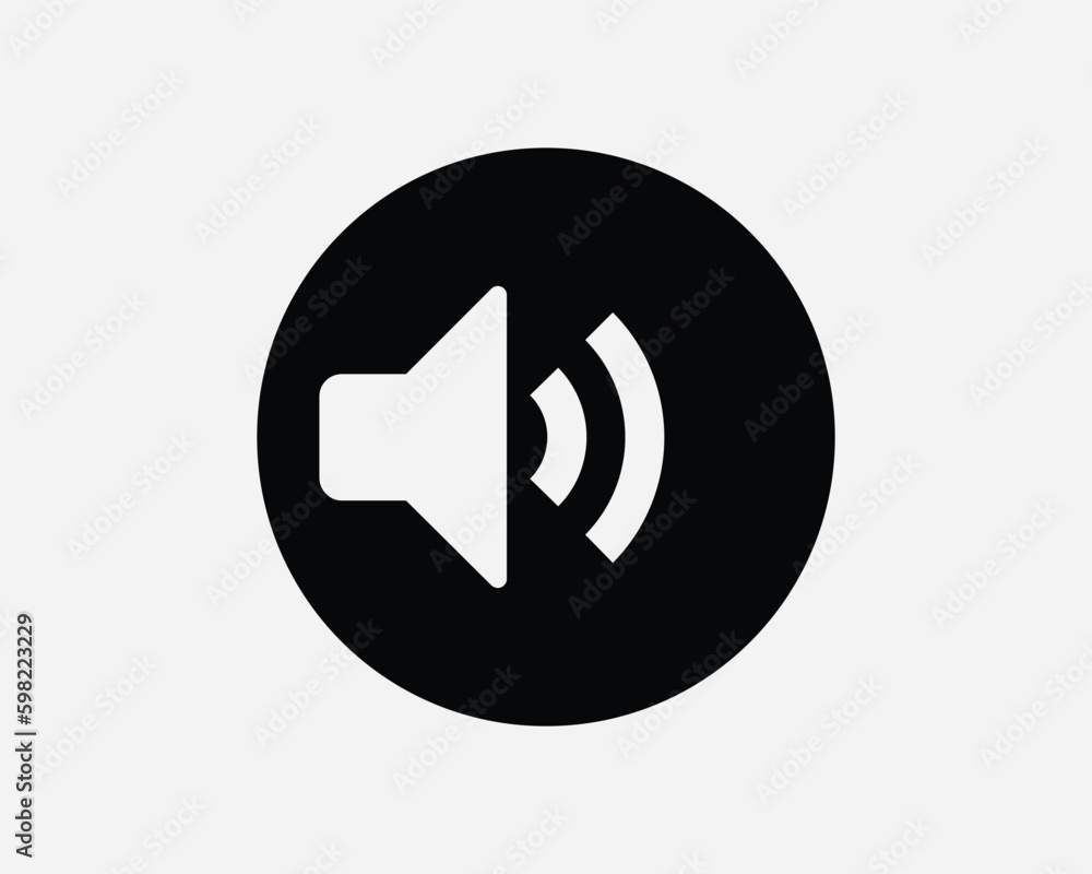 Volume Speaker Sound Round Icon. Stereo Music Radio Circle Symbol ...