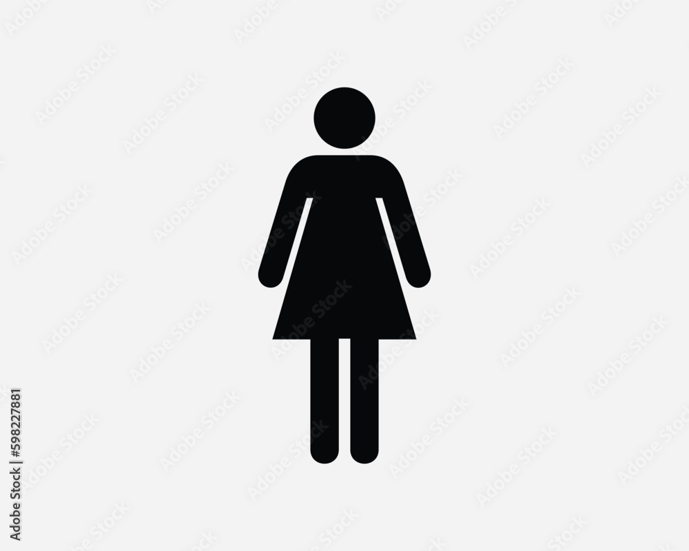Stock-Vektorgrafik „Woman Stick Figure Icon. Female Girl Lady Human ...