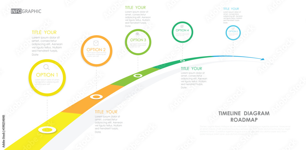 business project arrow roadmap timeline diagram Infographic roadmap ...