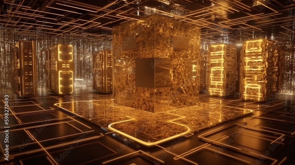 Quantum computer, qubit network, latest computer technologies, computer ...