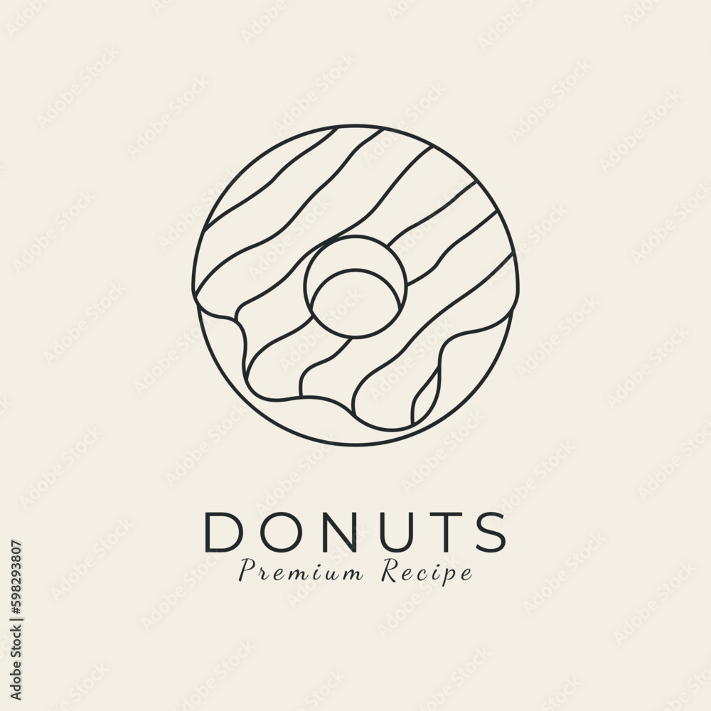 donuts line art logo design vector illustration. Stock Vector | Adobe Stock