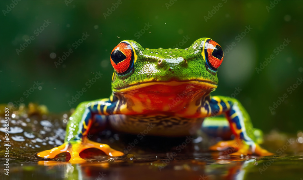 ILUSTRACIONES DE IA GENERATIVA RANAS EXOTICAS TROPICALES DE COLORES ...