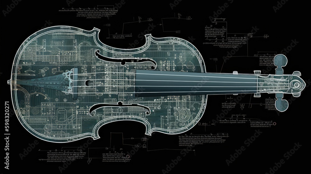 Stock-Illustration „Diagrammatic Illustration of a Violin, Detailed ...