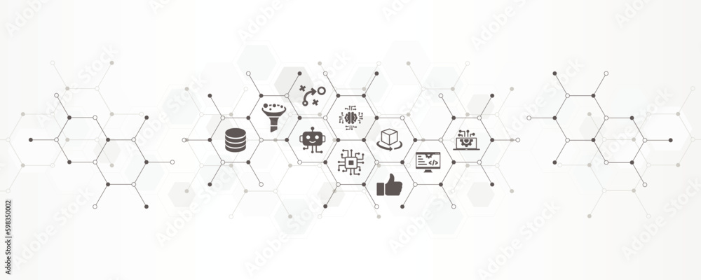 Banner of neural network and machine learning, deep learning ...