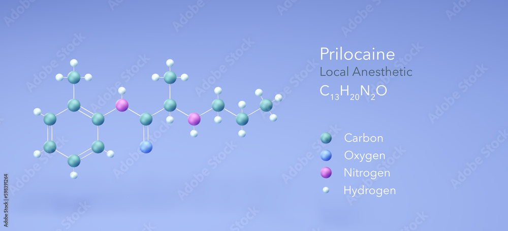 Stock-Illustration „prilocaine molecule, molecular structures, citanest ...