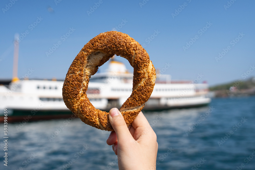 Turkish Bagel(Simit) Photo in Front of Istanbul Classics, Istiklal ...