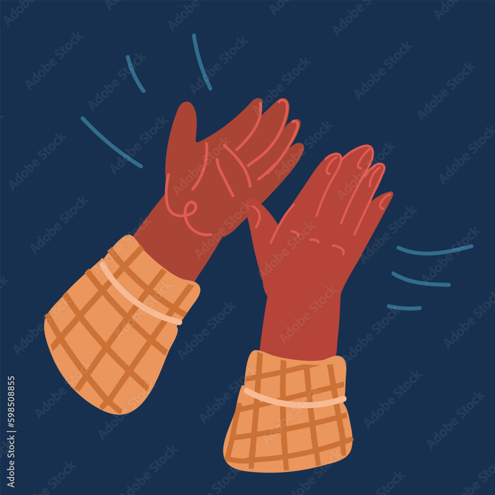 Cartoon vector illustration of Hands emoji. Clapping hands. Isolated on ...