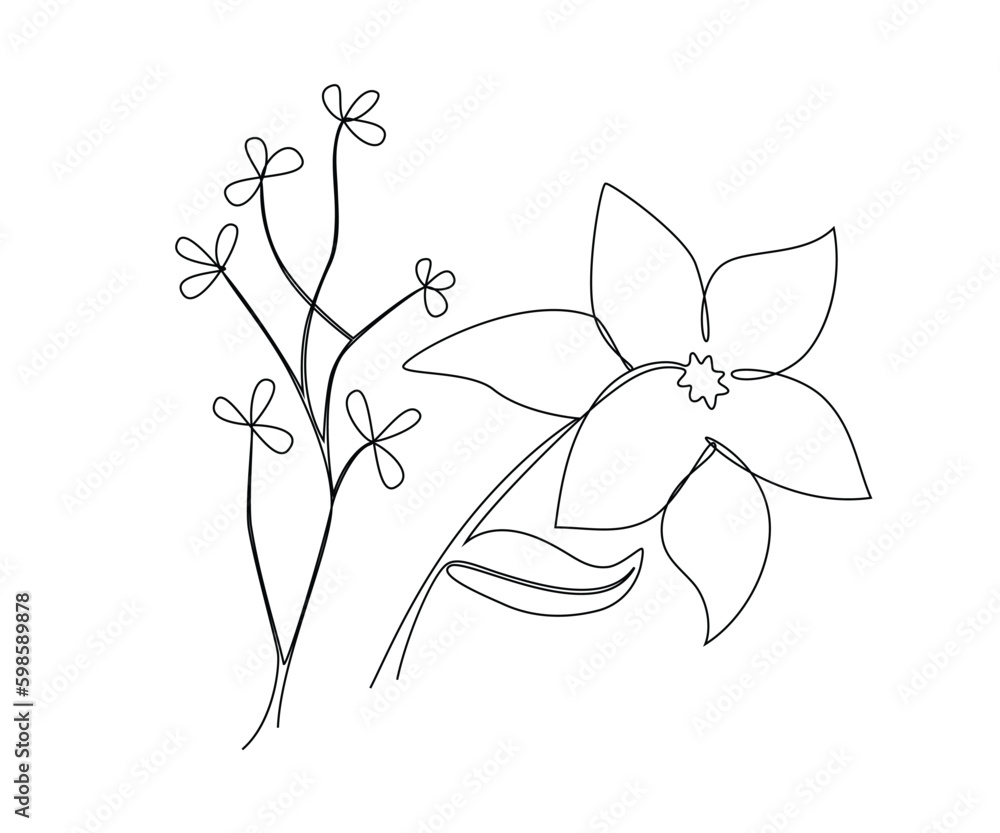 Single Flower Outline Design