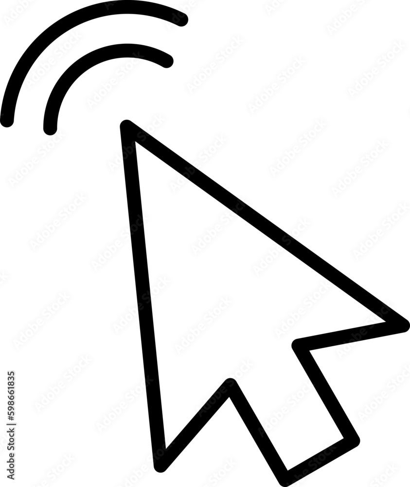 Hand Mouse Pointer Pictogram on Transparent Background. Finger Web Click Pointer Line and ...