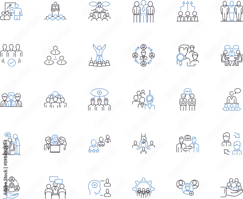 Vector de Stock Assembly congregation line icons collection. Worship ...