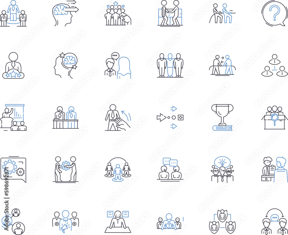 Acknowledgement line icons collection. Gratitude, Recognition ...