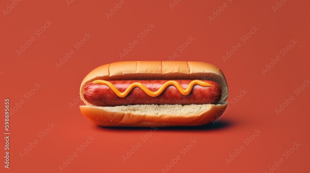 Minimalist Hot Dog Background, Stylish Design, Space for Copy, Creative ...