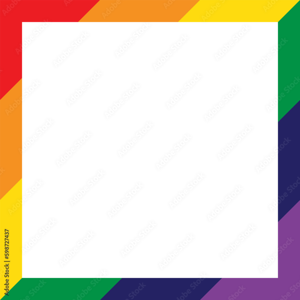 Vector de Stock LGBT Pride Flag Frame. Square Frame Border with LGBTQ+ ...