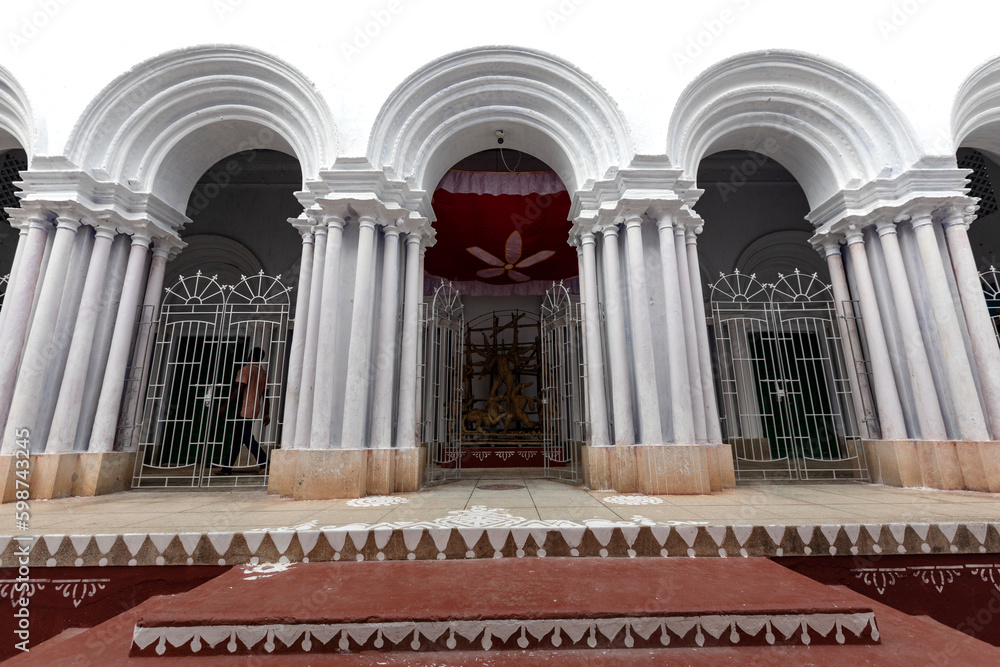 Incomplete Goddess Durga idol at the Thakur Dalan or Family Temple of a ...