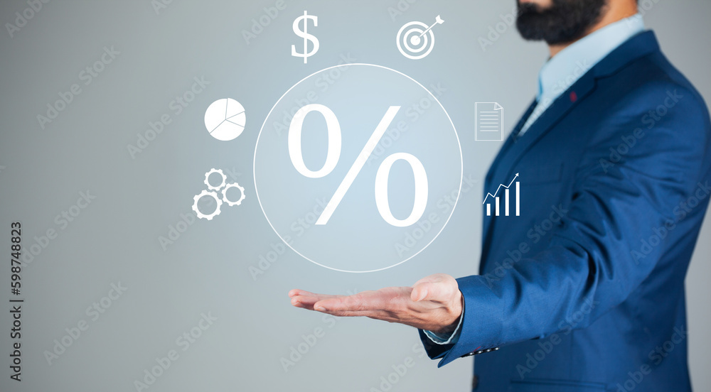 interest rates and dividends, Business people calculate and higher ...