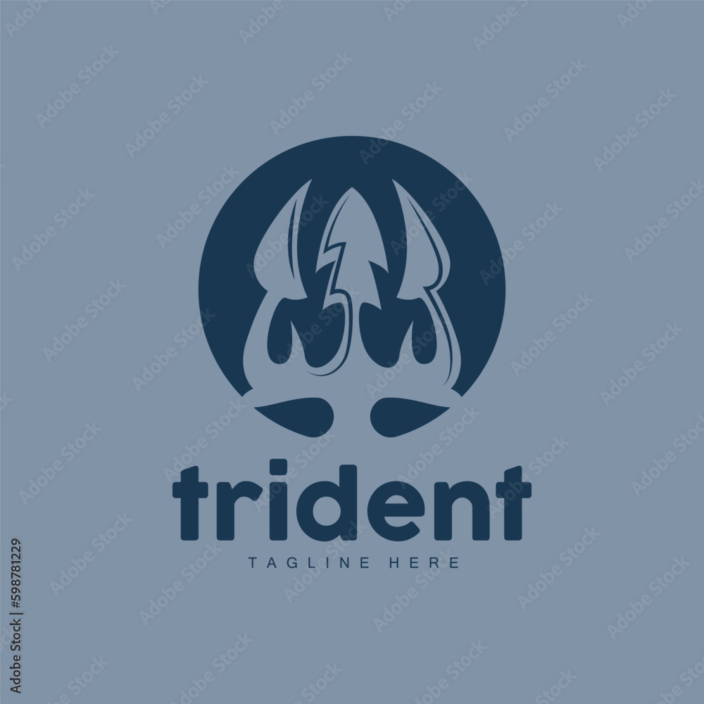 Trident Logo, Elegant Simple Minimalist Design, Zeus God Weapon Vector ...