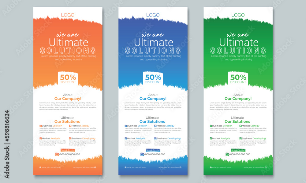 Roll-up banner template, a set of modern portable stands roll-up for ...