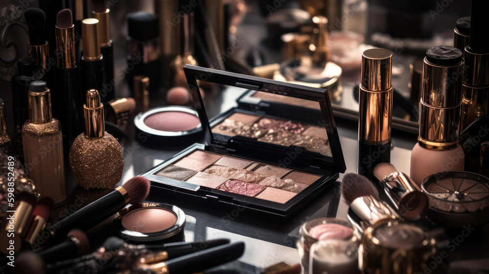 Stunning array of high-end cosmetics, including designer lipsticks ...