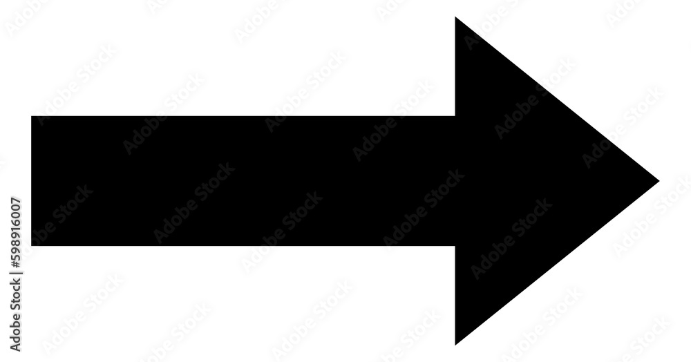 Straight pointed arrow icon. Black arrow pointing to the right. Black ...