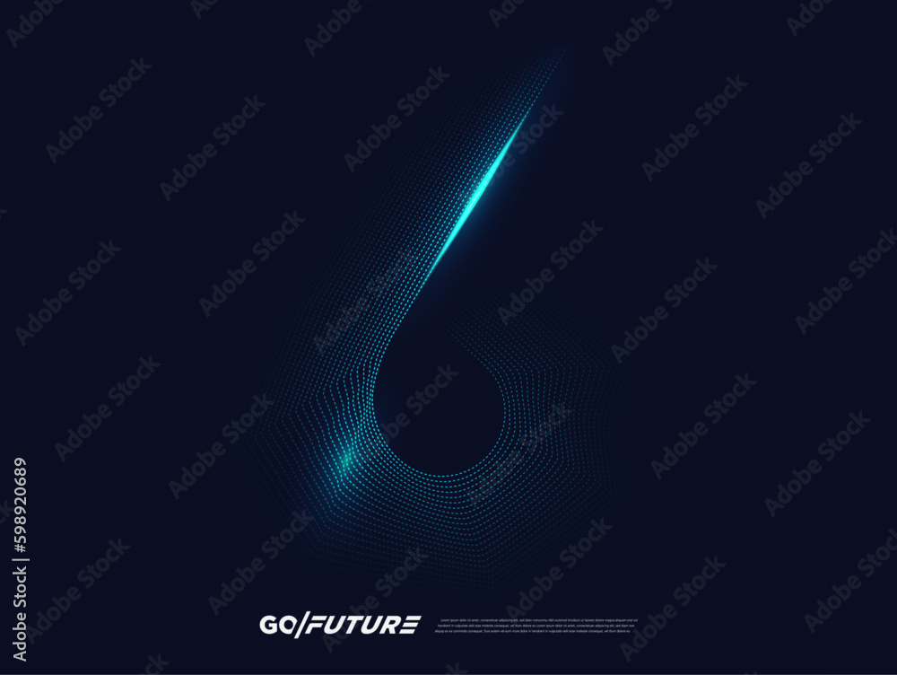 Creative technology digital number typography six, sixth, 6th, 6 font ...