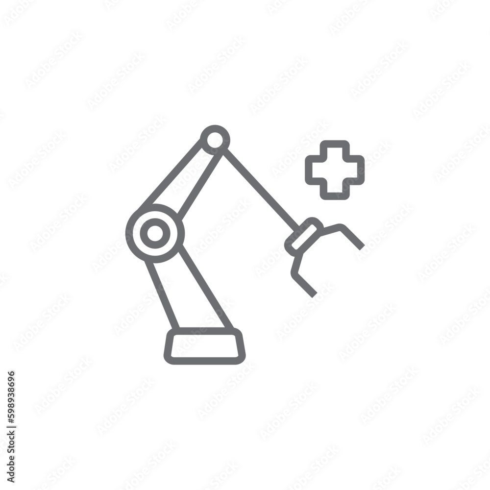 Surgery Bot Digital Healthcare icon with black outline style ...